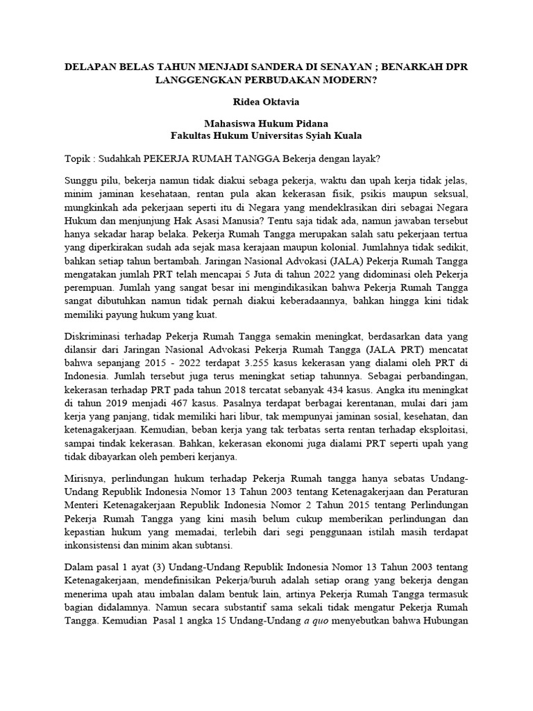 Benarkah DPR Langgengkan Perbudakan Modern | PDF