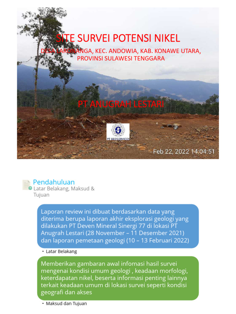 Review Potensi Nikel PT Anugrah Lestari | PDF