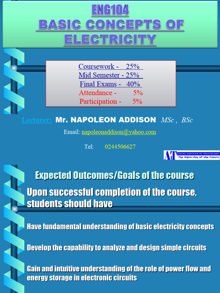 Basic Concepts of Electricity | PDF | Electrical Resistance And ...