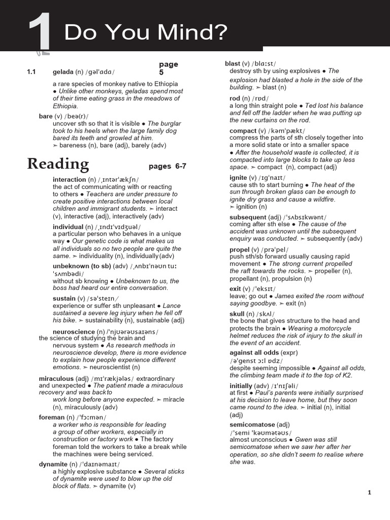 C2 Wordlist Unit 1 | PDF | Empathy | Adolescence