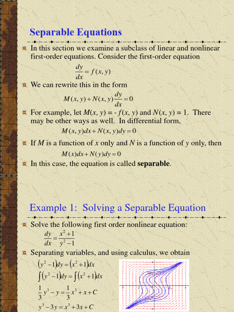 SEPARABLE ODEs | PDF