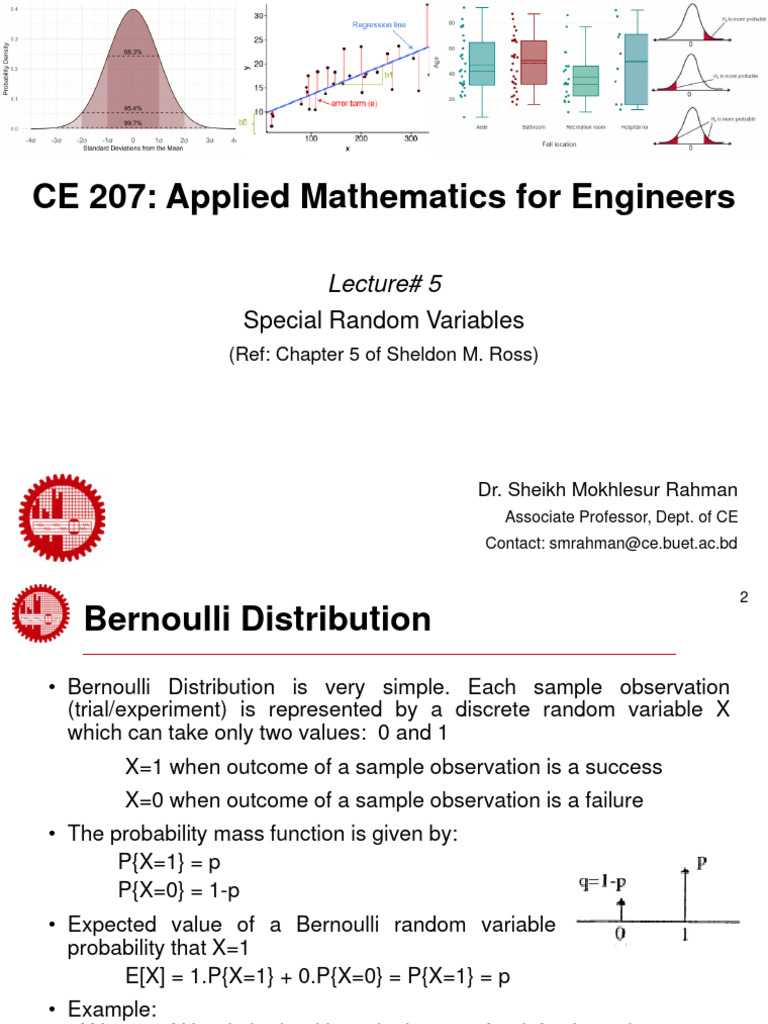 CE 207 Lecture 05 - Special Random Variables | PDF