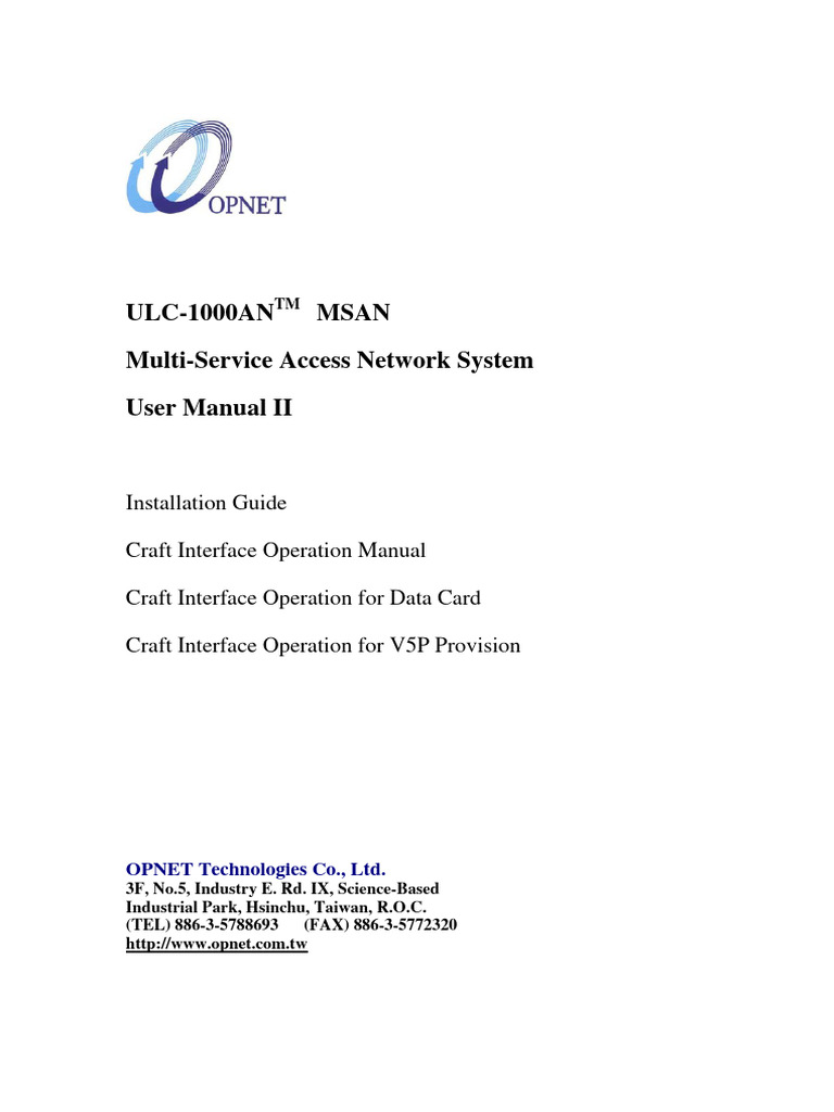 ULC-1000AN Installation Guide V3.6 | PDF | Optical Fiber | Power Supply