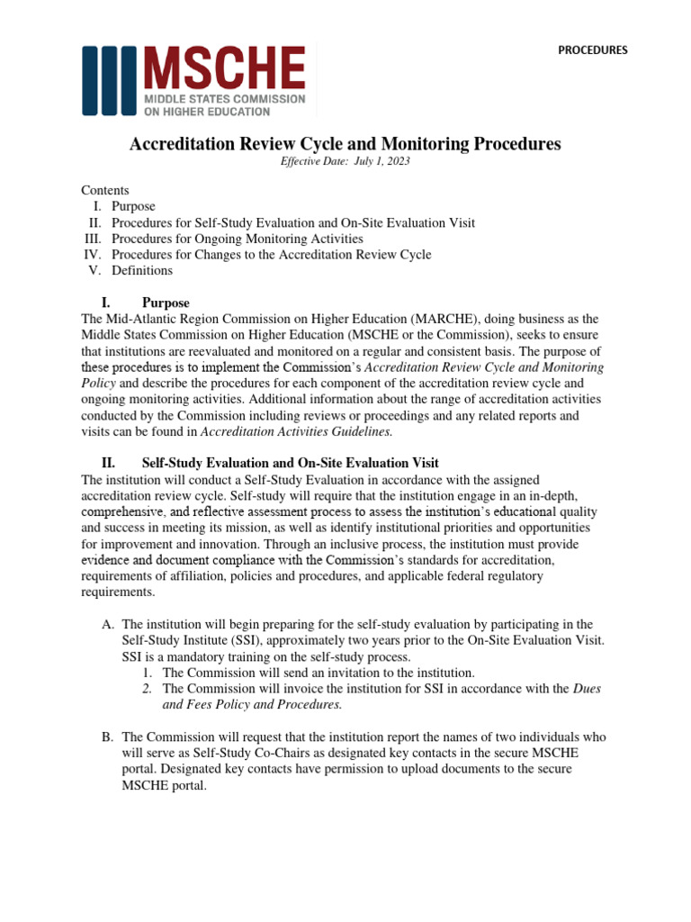 Accreditation Review Cycle Procedures | PDF | Regulatory Compliance ...