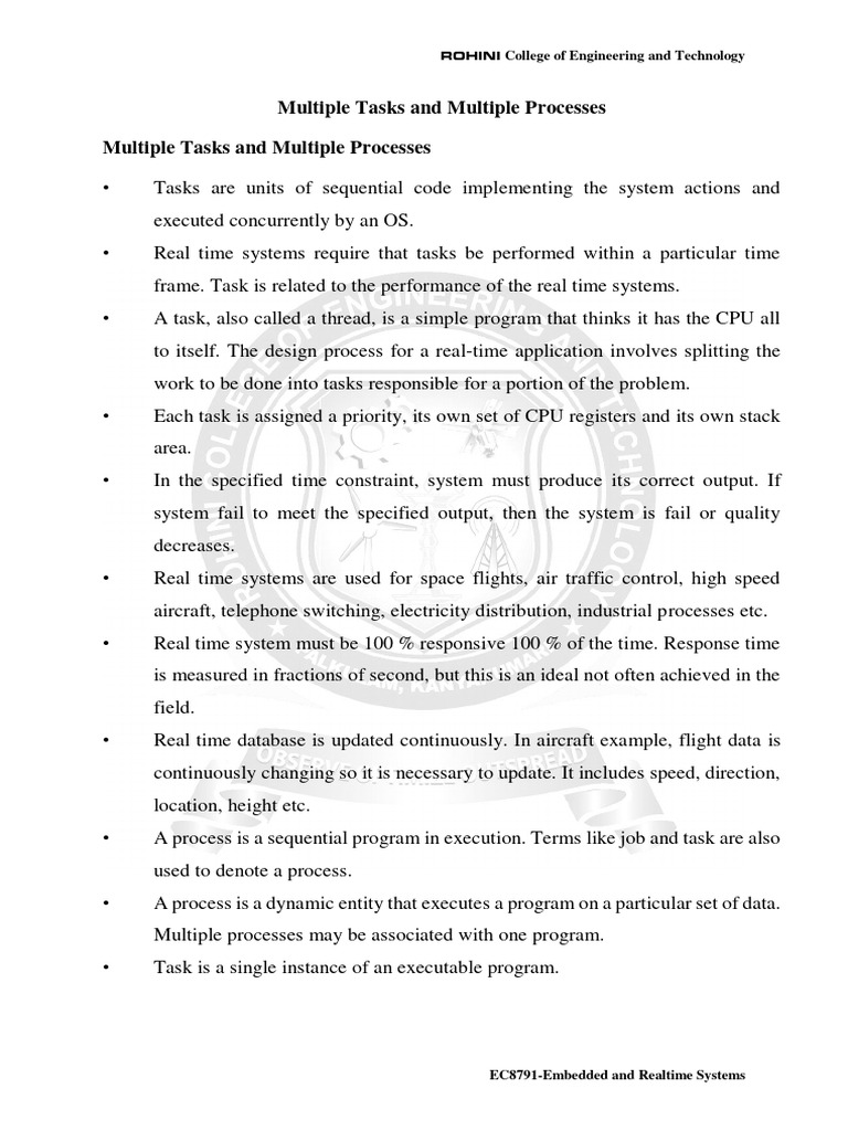 Task Pdf Process Computing Real Time Computing