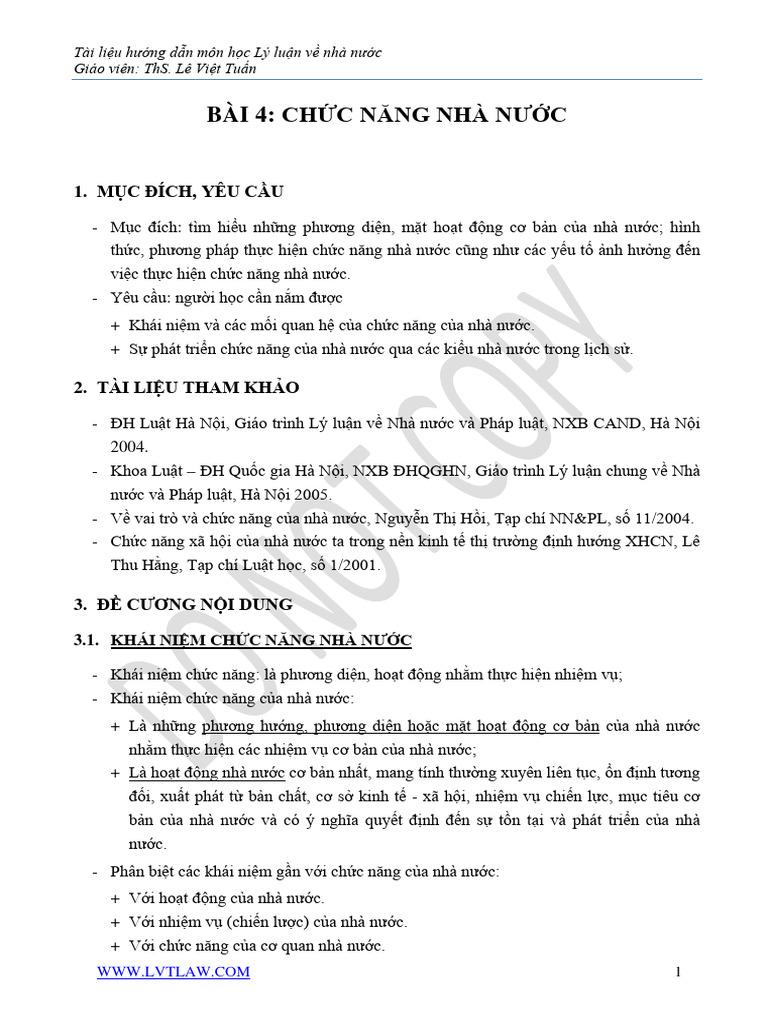 Bài 4 - CH C Năng C A Nhà Nư C | PDF