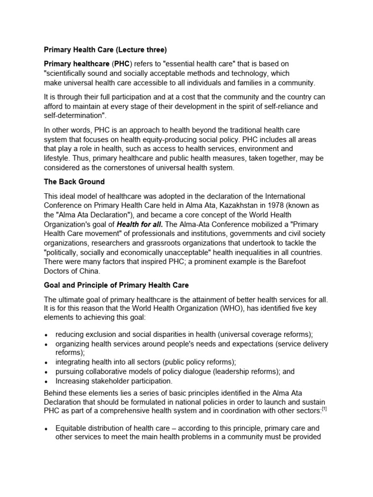 Primary Health Notes Care 2019 | PDF | Health Care | Social Programs
