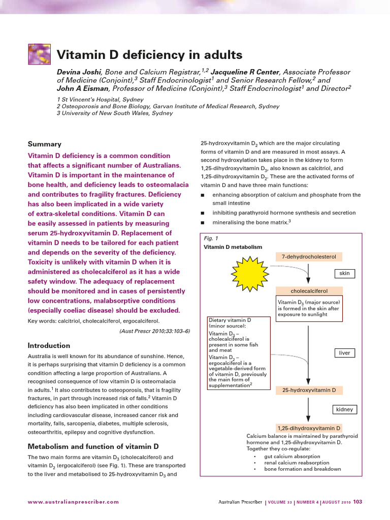 Vitamin D Deficiency in Adults | PDF
