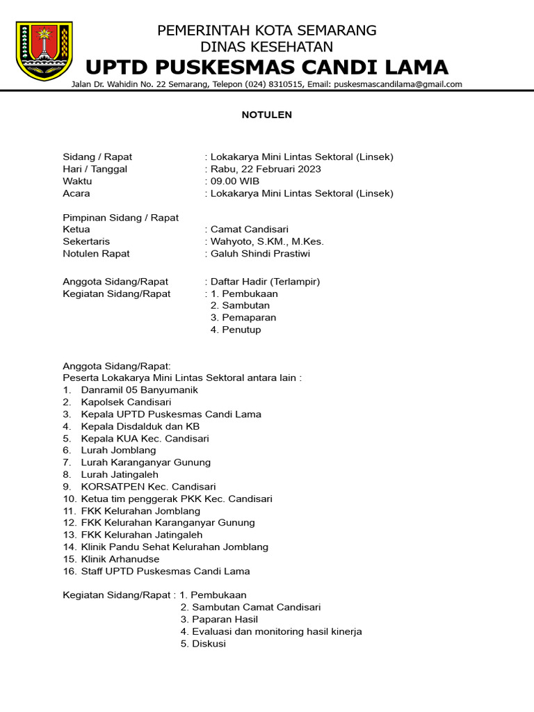 NOTULEN LINSEK | PDF