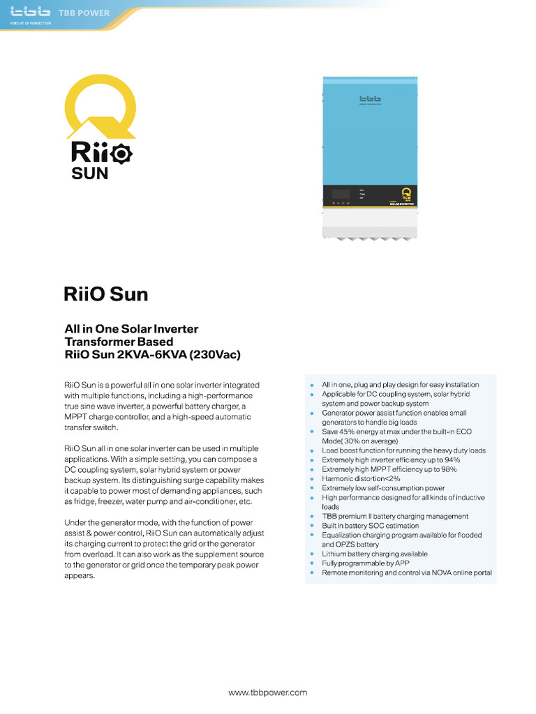RiiO Sun Datasheet V1.0 | PDF