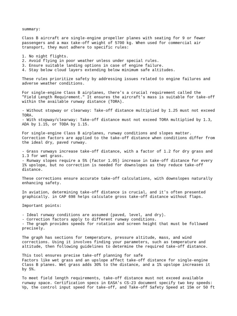 Take Off Summary | PDF