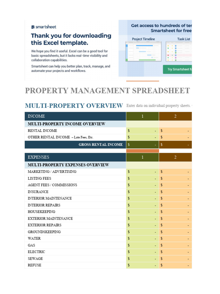 IC Property Management Spreadsheet 9075 | PDF