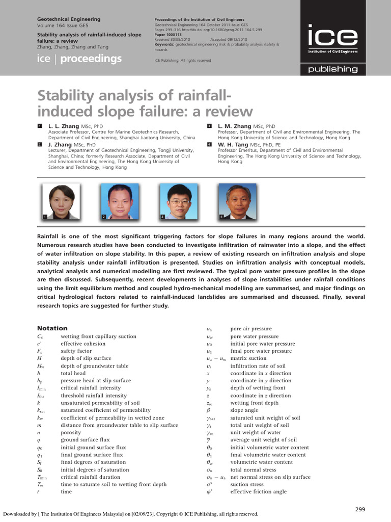 Ice Paper - Slope Stability Analysis of Rainfall Induced Slope Failure ...