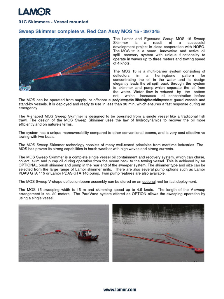 MOS 15 Vessel-Mounted Oil Skimmer | PDF | Computers | Technology ...