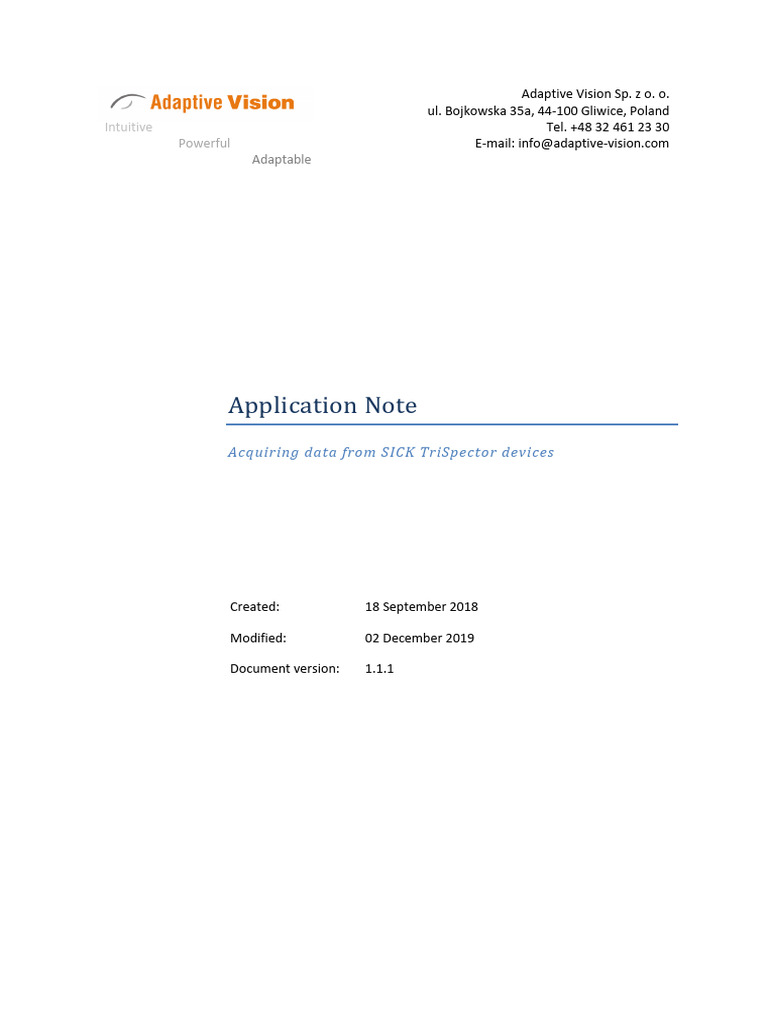 Acquiring Data From SICK TriSpector Devices | PDF