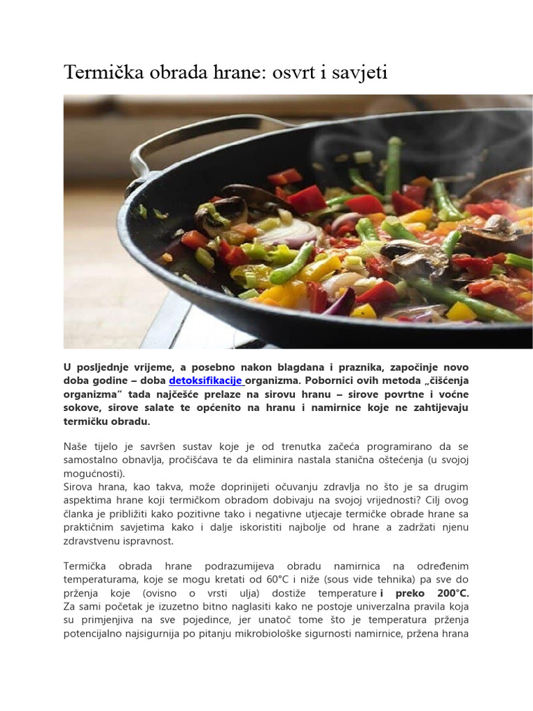 Termička Obrada Hrane | PDF