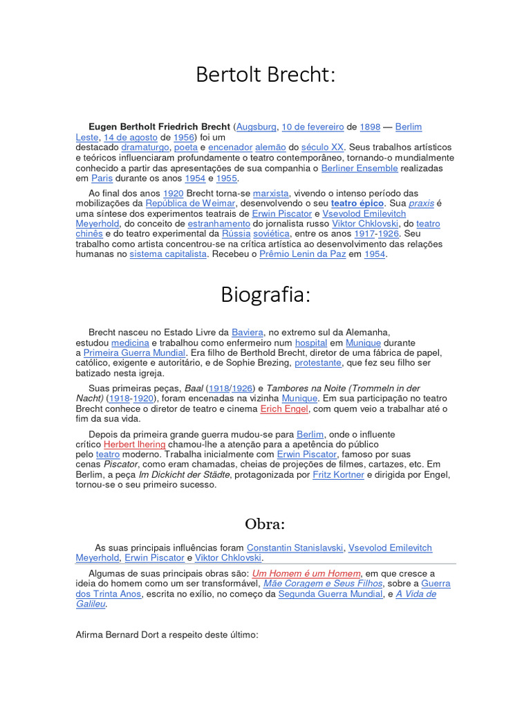 Bertolt Brecht | PDF