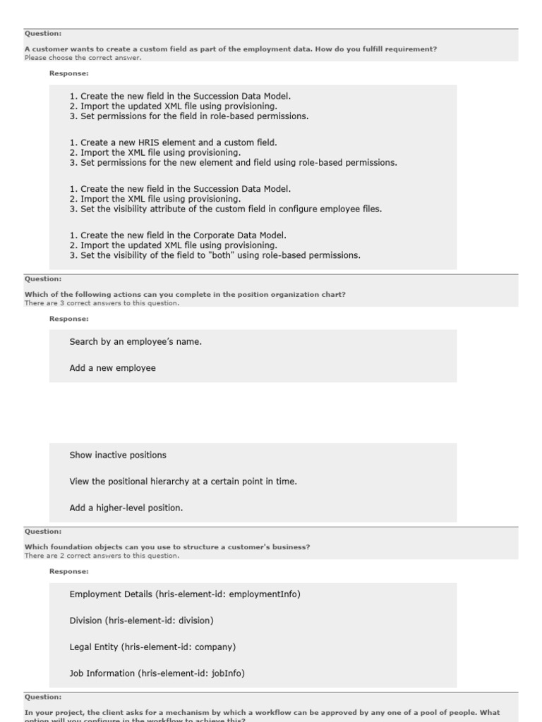 Practice - Questions SAP EC Exam | PDF | Employment | Data Model