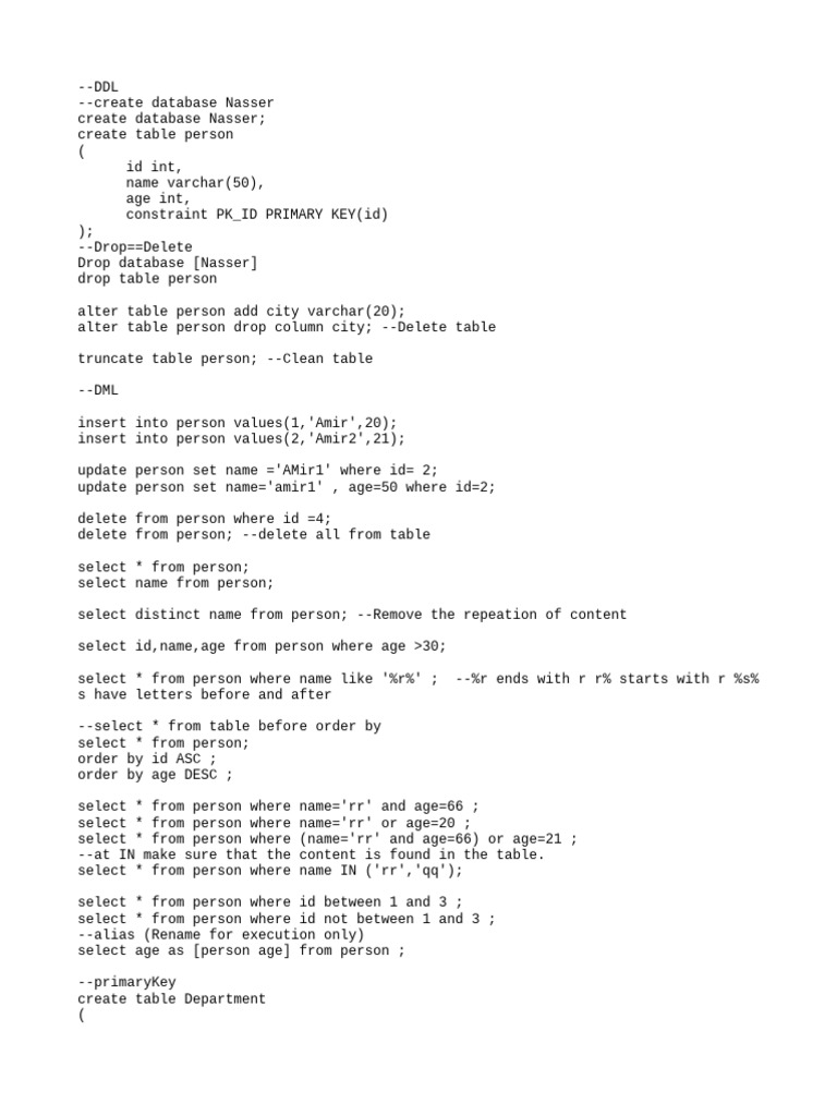 Sql All Hamza Nabil Pdf Table Database Information Technology Management