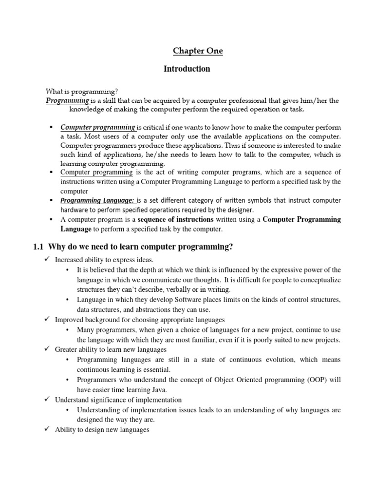 Basics of Computer Programming All in One | PDF