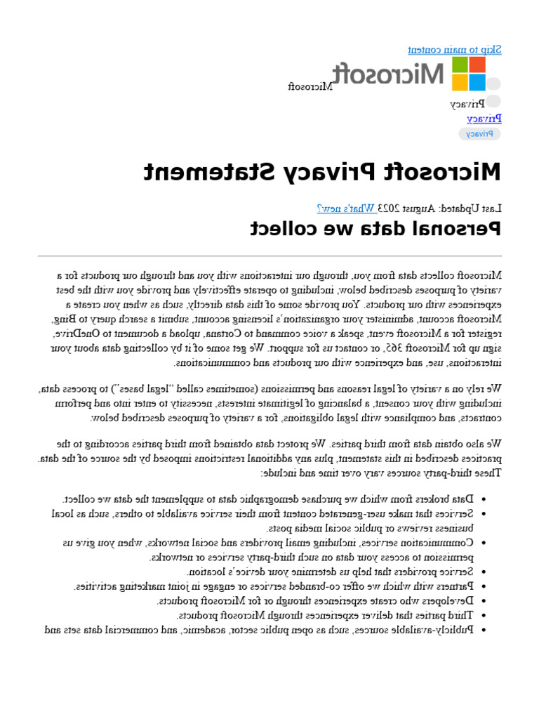 Microsoft Privacy Statement - Microsoft Privacy | PDF