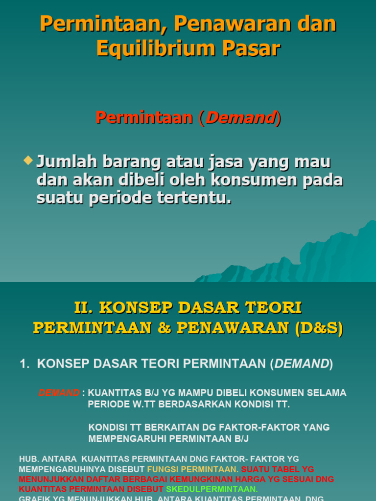CH3Permintaan, Penawaran Dan Equilibrium Pasar | PDF