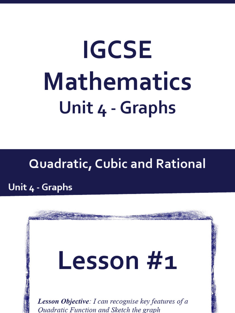 Unit 4 - Graphs | PDF | Quadratic Equation | Slope