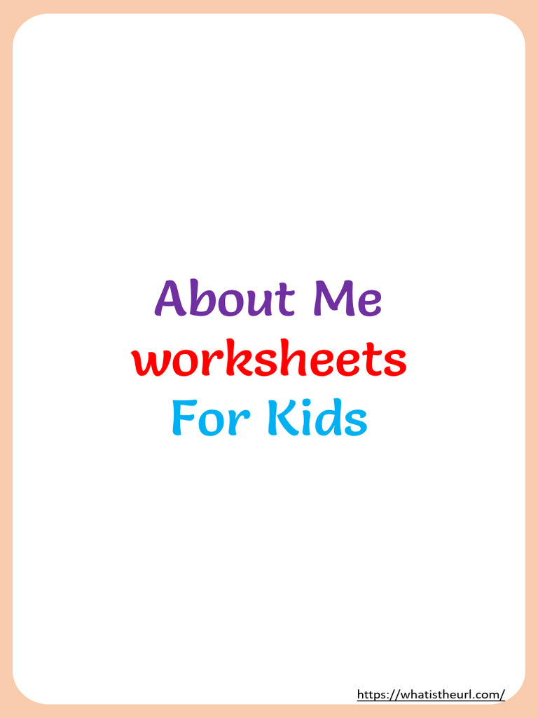 Printable About Me Worksheets | PDF