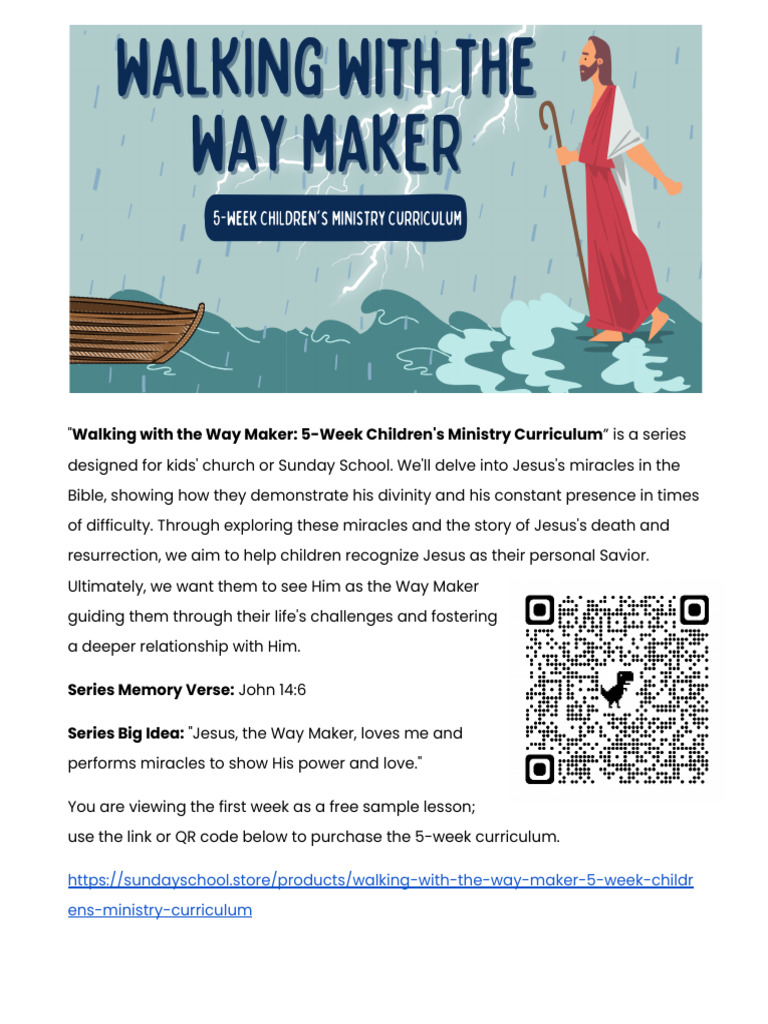 Waymaker Sample Lesson The Sunday School Store | PDF
