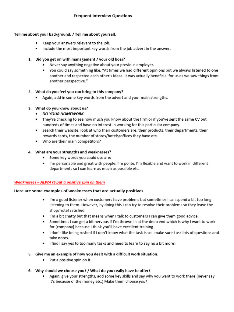 Key Interview Questions and Answers | PDF | Job Interview