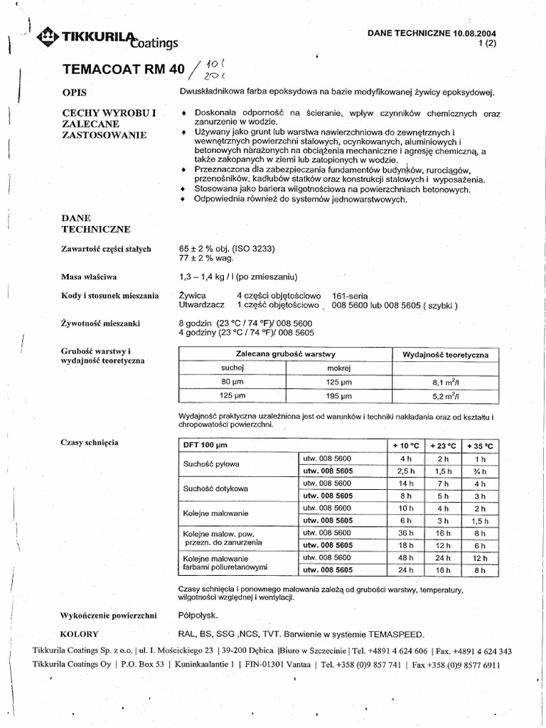 Temacoat RM 40 | PDF