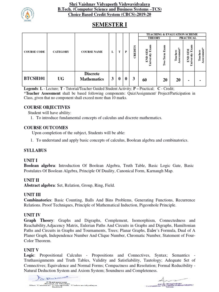 Syllabus - SVIIT CSE BTech (TCS CSBS) I 2019 20 - 20.11.2019 | PDF ...