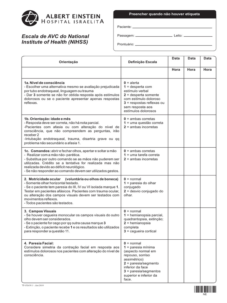 108648625 Escala de AVC NIH | PDF