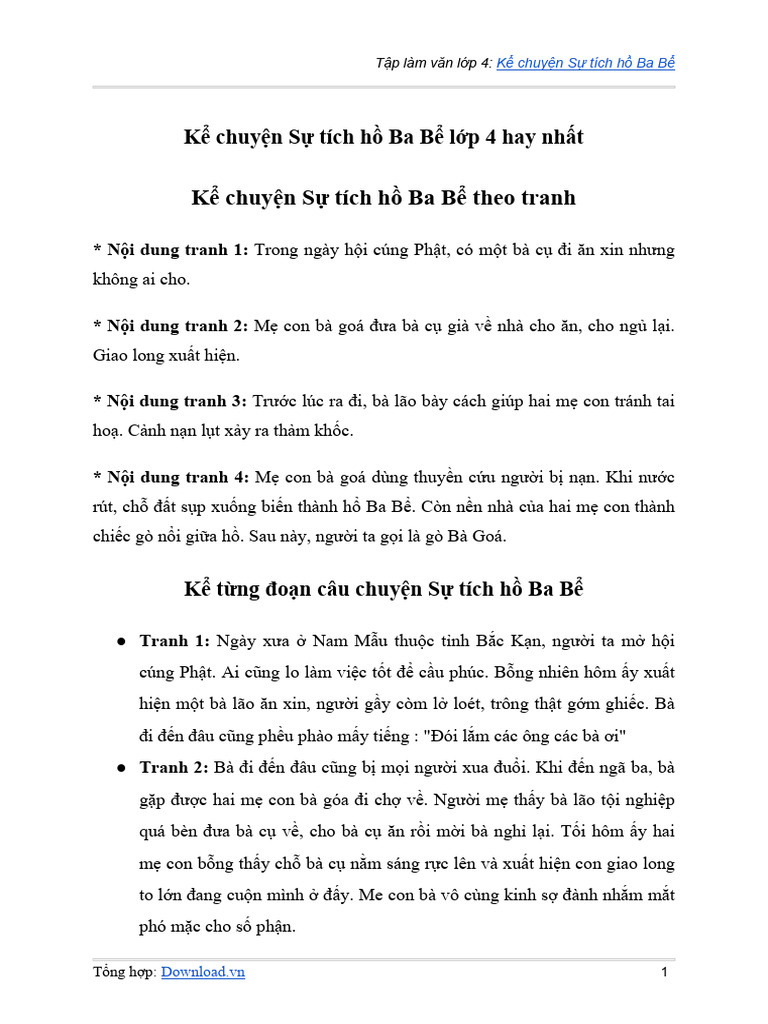 Ke Chuyen Su Tich Ho Ba Be | PDF