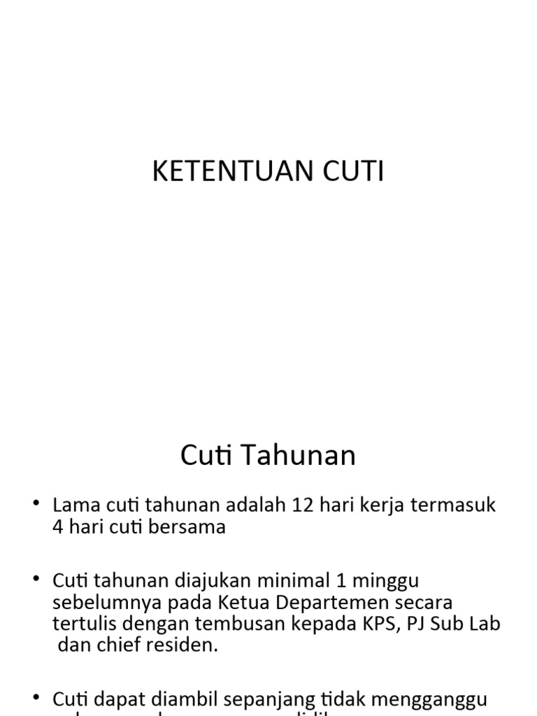 Aturan CUTI | PDF