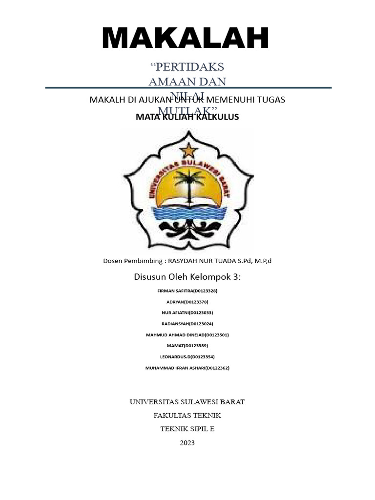 Pertidaksamaan dan Nilai Mutlak dalam Kalkulus | PDF