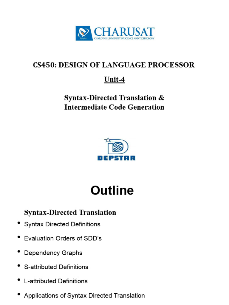 Unit 4 Syntax-Directed Translation & Intermediate Code Generation ... Unit 4 Syntax-Directed Translation & Intermediate Code Generation ...