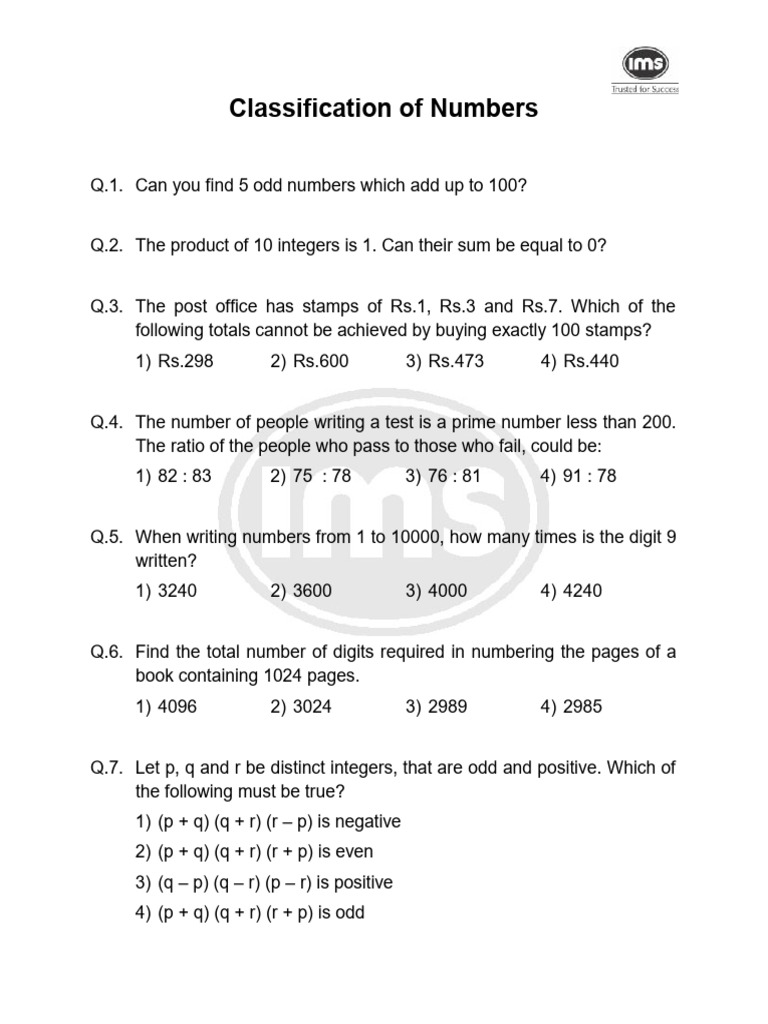 Classification Of Numbers | Pdf