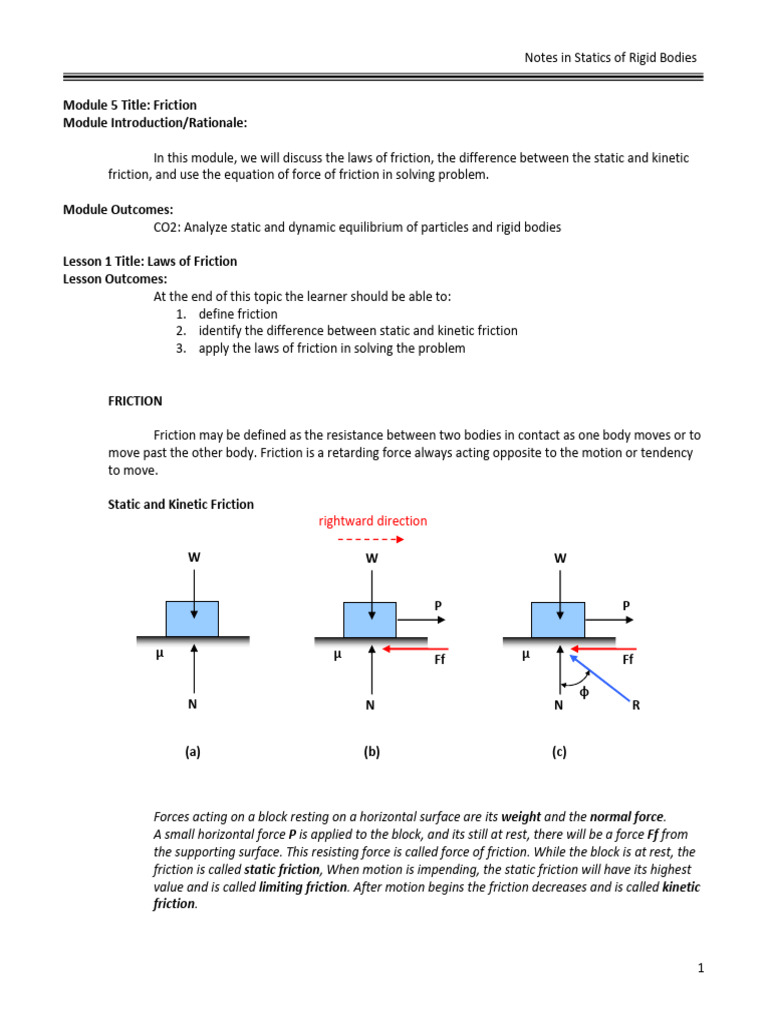 Module 5 Friction | PDF