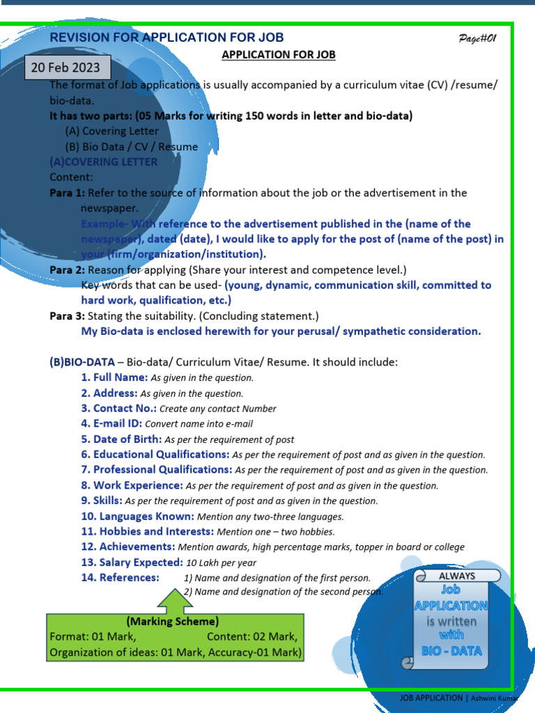 English-Revision of JOB APPLICATION | PDF | Résumé