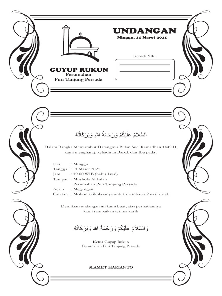 Undangan Megengan 2021 | PDF
