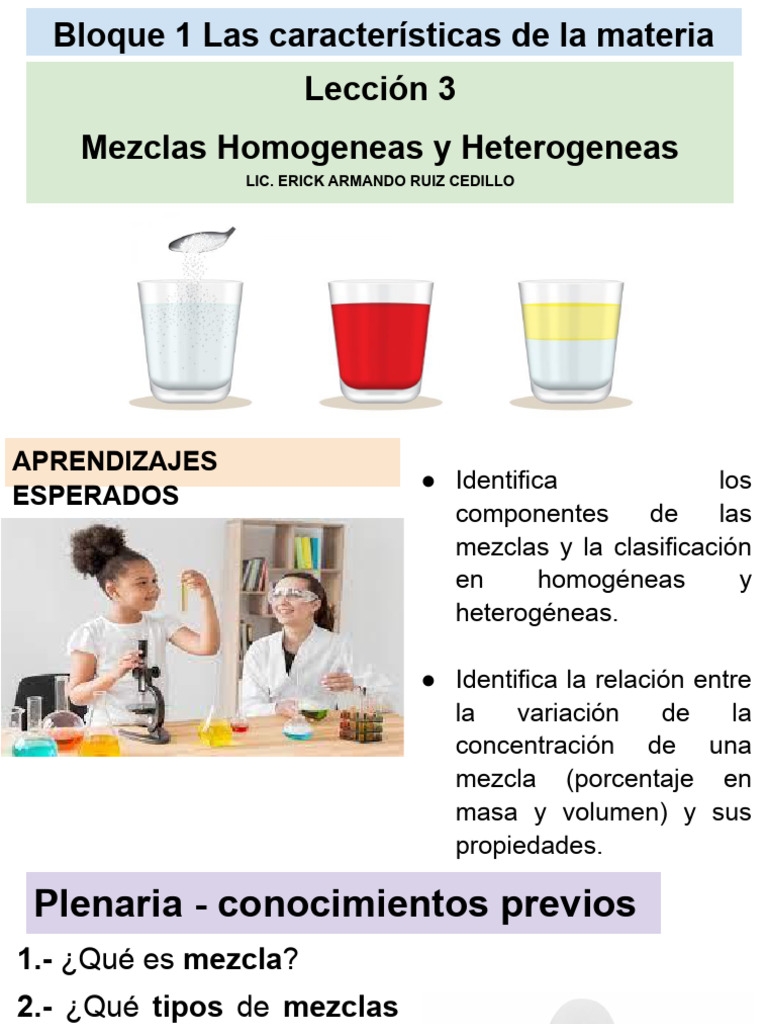 Mezclas: Homogéneas vs Heterogéneas | PDF | Mezcla | Compuestos químicos