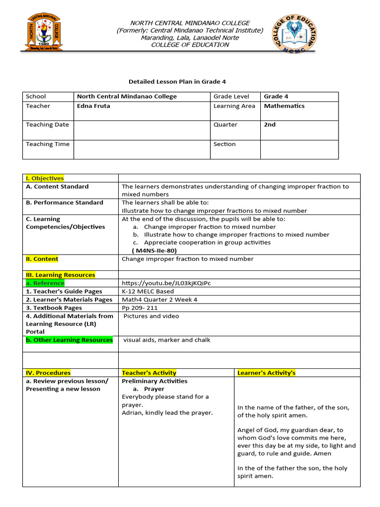 Edna-grade-4.-pre-demo.-lesson-plan (1) | PDF