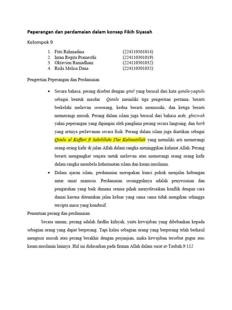 Fikih Siyasah K 9 | PDF