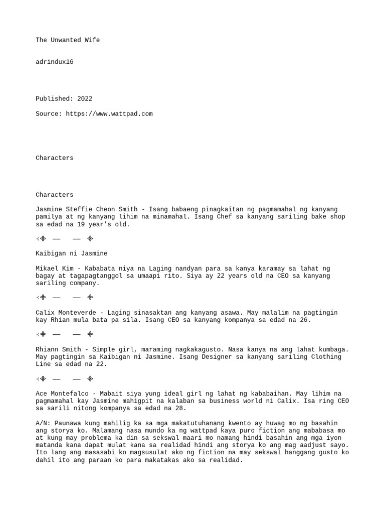 Adrindux16 The Unwanted Wife | PDF