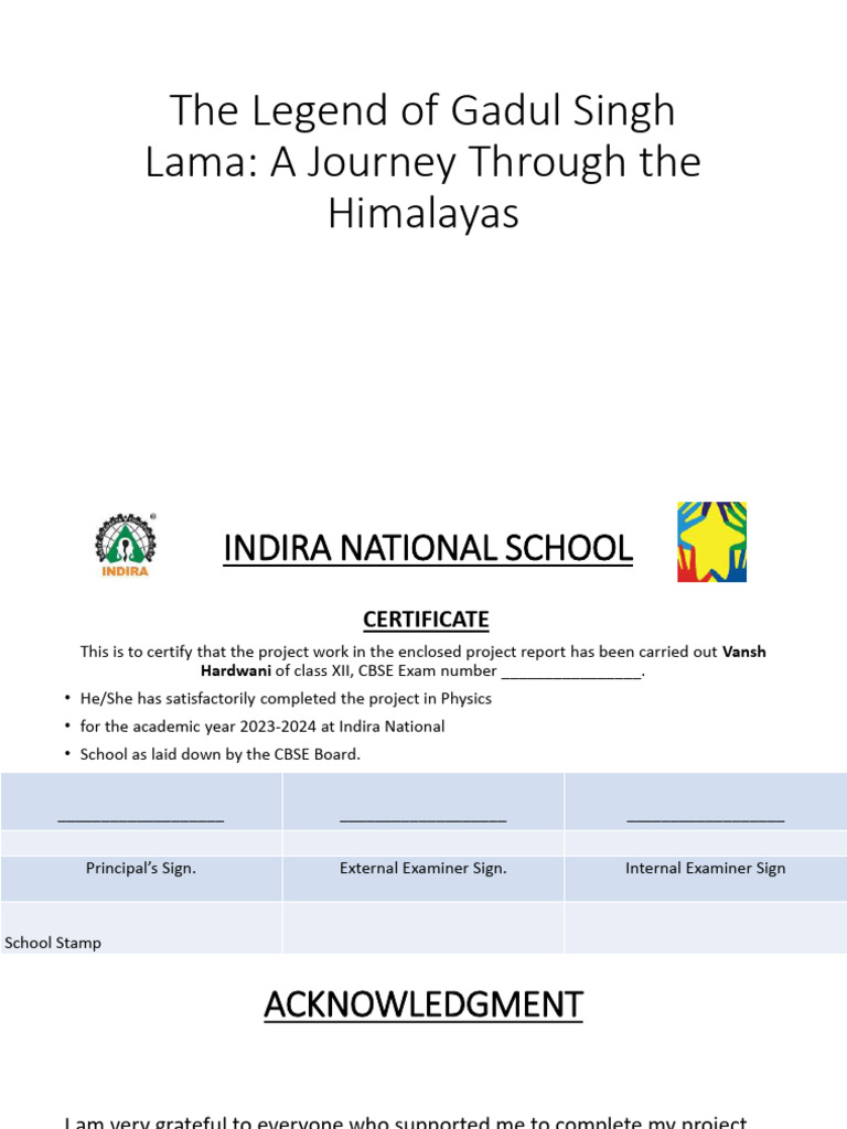 The Legend of Gadul Singh Lama - English - Project | Download Free PDF ...