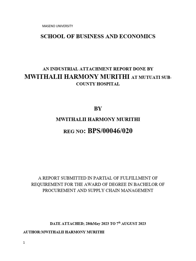 Murithi Reporrt | PDF | Hospital | Health Care