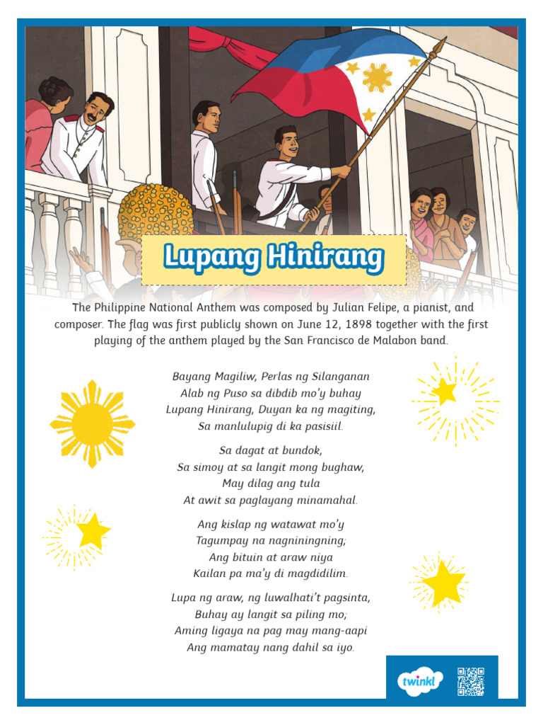 Philippine National Anthem Poster Elementary | PDF