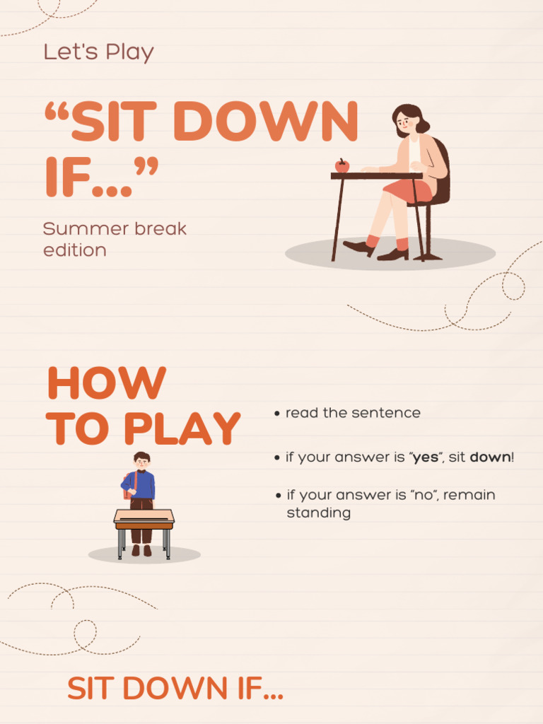 "SIT DOWN IF... " - Summer Break Edition | PDF