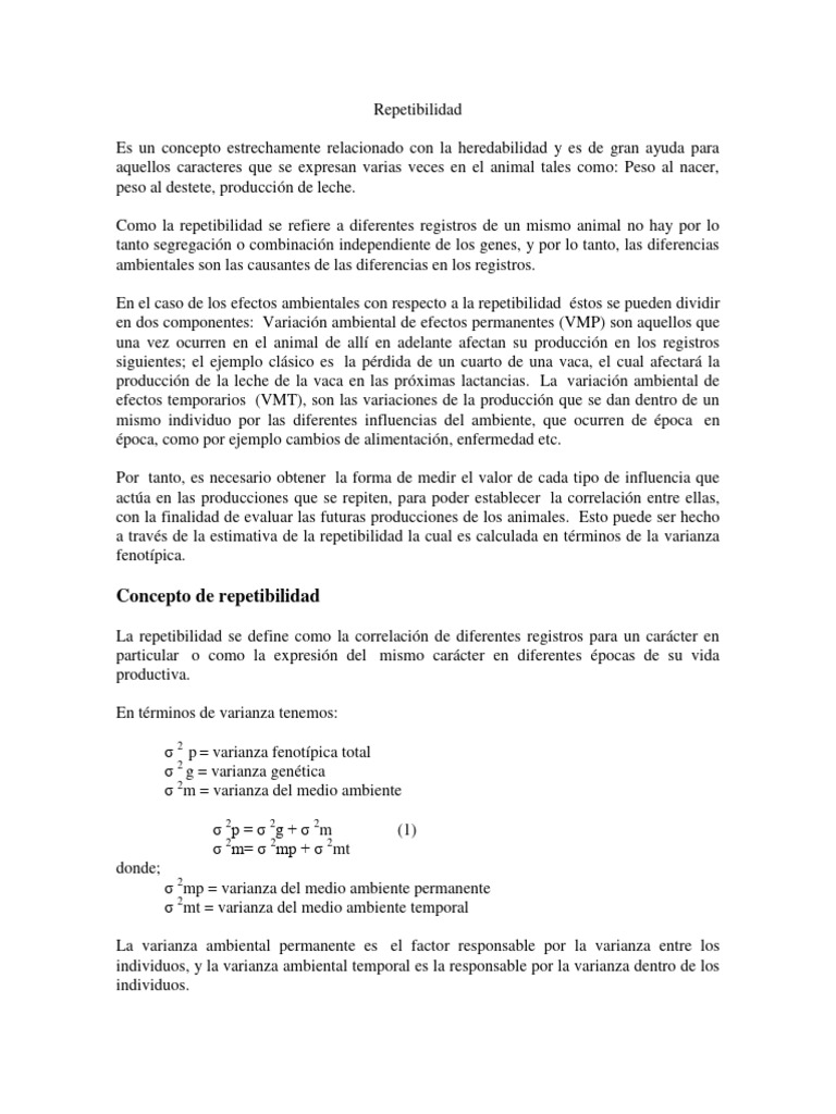 VI REPETIBILIDAD Clases 2014 | PDF